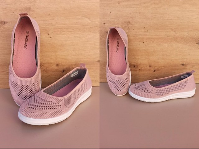 Letnje espadrile baletanke roze platnene prozračne žens