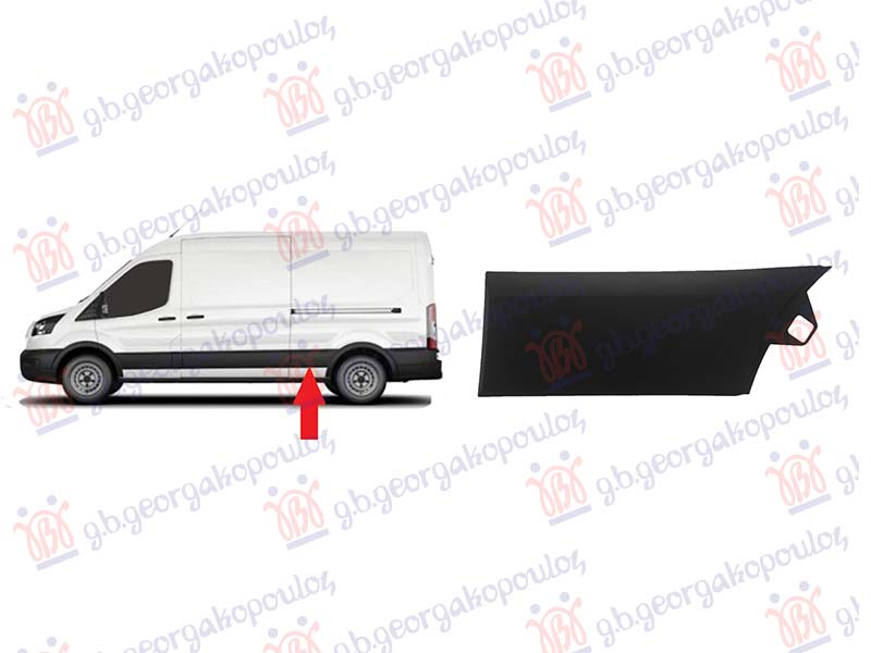 LAJSNA ZADNJEG BLATOBRANA CRNA (SA KACENJEM) (DUGO VOZILO) Leva str. FORD TRANSIT (2019-) (OEM: 2309347)