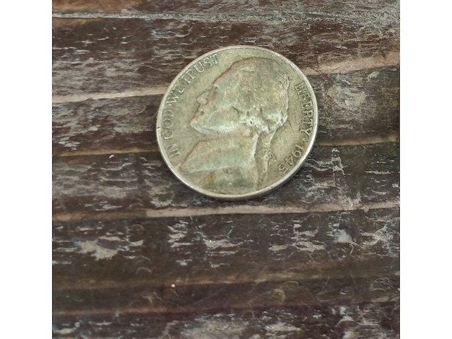 USA 5 CENT 1945 SREBRO