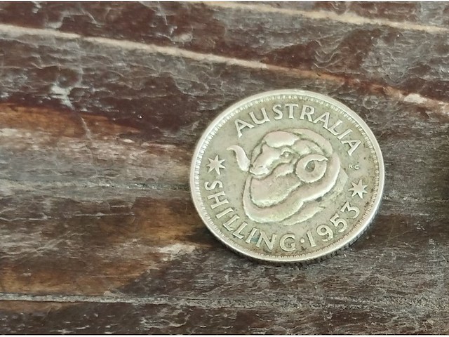 AUSTRALIJA 1 SHILLING 1953 SREBRO