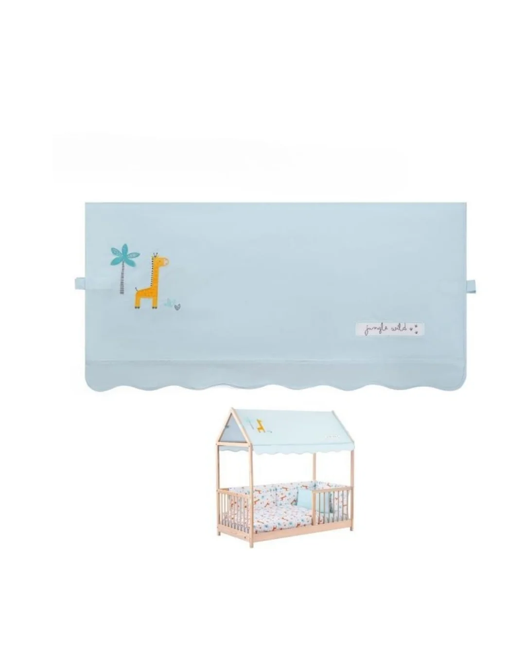 Platneni krov za krevet Casita – Giraffe Blue – 70×140 cm