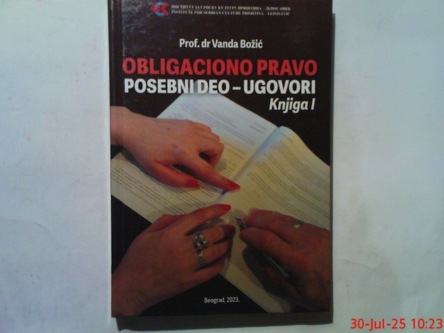 PROF. DR. VANDA BOZIC - OBLIGACIONO PRAVO - POSEBNO DEO
