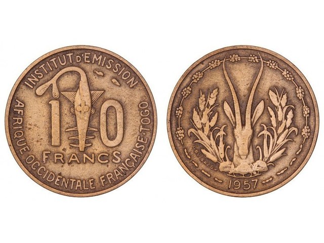 FRANCUSKA ZAPADNA AFRIKA 10 francs 1957