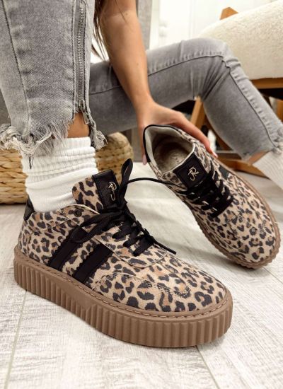 Kožne patike F650 - CRNA - LEOPARD