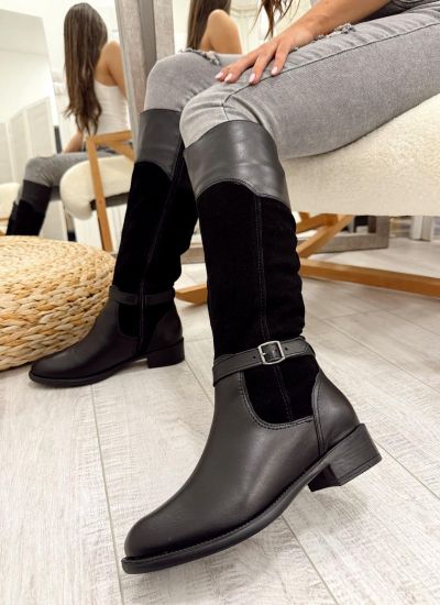 Kožne čizme F641 - BELEZZA SCARPE - CRNA