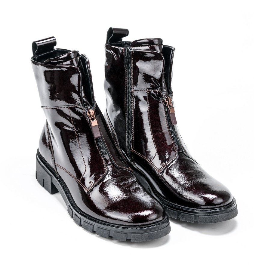 Ženske plitke čizme Ara-12-23130.17G bordo ravne