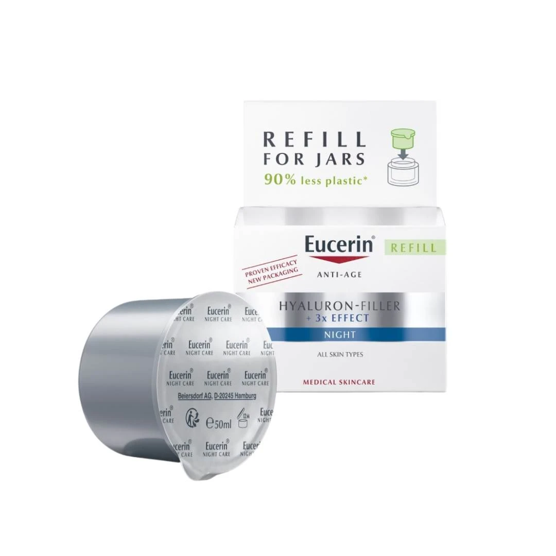 Eucerin® Refill HYALURON-FILLER 3x EFFECT Noćna Krema sa Pantenolom 50 mL