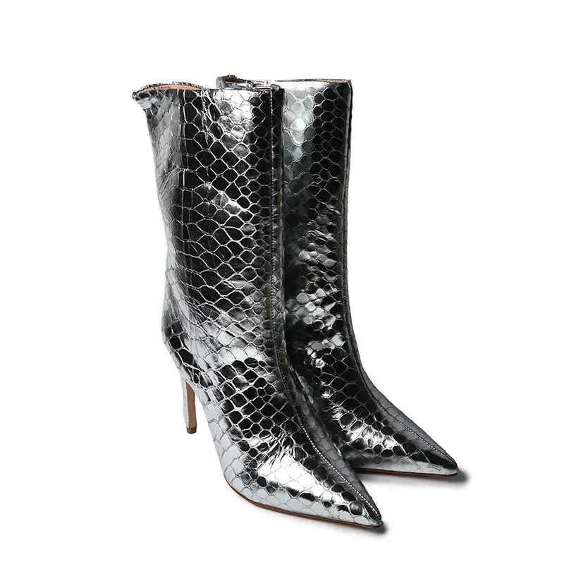 SCHUTZ Ženske čizme S212500028-007, Srebrne boje