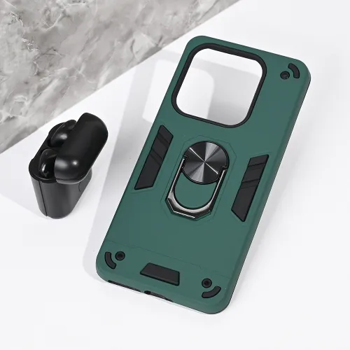 Futrola - maska Hard Ring za Xiaomi Redmi Note 14 5G tamno zelena