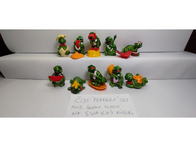 Teeny Tapsi Tortles 1993 Čist ``Ferrero`` set