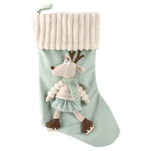Sock lux, novogodišnja čarapa, irvas, pastel pink