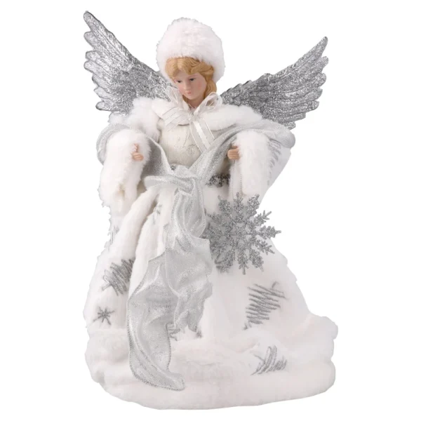 Angel 10, novogodišnja dekoracija, vila, srebrna, 30cm