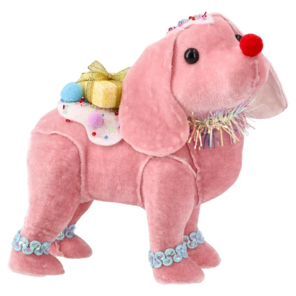 Paloma, novogodišnja dekoracija, pas, pastel roze