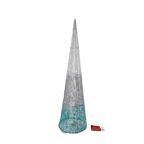 Shiny cone, jelka, svetlucava, tirkizna, LED, 80cm