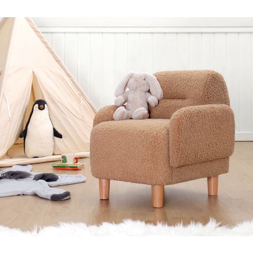 Cobie Teddy - Brown Brown Kid's Wing Chair