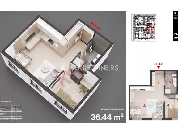 Stan 2.0, 36m2, Brane Ćosića (Beograd), 96566e