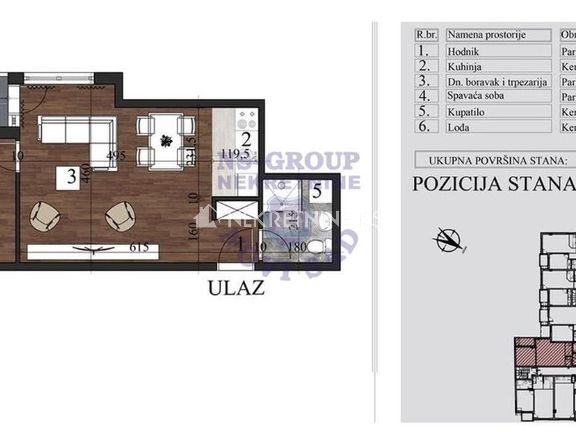 Grbavica, 2.0 dvosoban, 44 m²