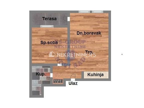Dvosoban stan 45m2 Trandžament