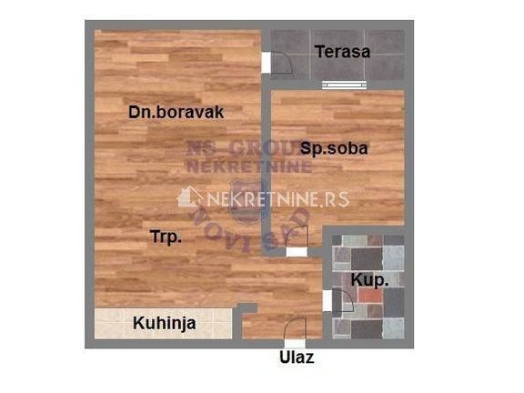 Dvosoban stan 42m2 Trandžament
