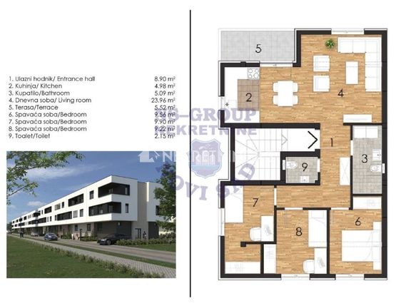 Četvorosoban stan 78m2 Adice