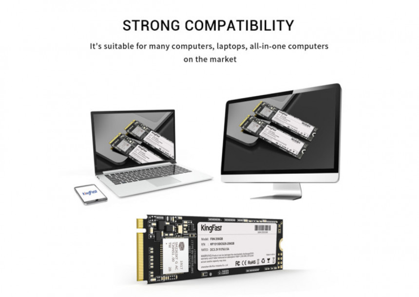 SSD M.2 NVMe 256GB Kingfast F8N, up to 2100/1700Mbs KF1313DCS25BY-256