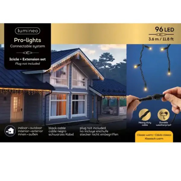 Lumineo Novogodišnje LED lampice 3.6m toplo žuta 96L Pro-lights Icicle 49.3714
