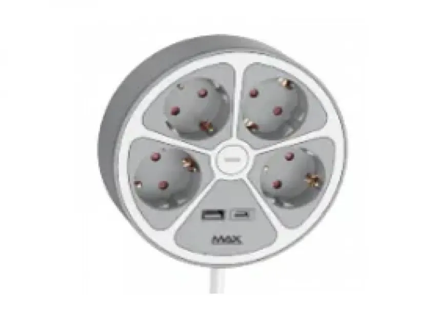 Produžni kabl sa prenaponskom zaštitom sa 4 utičnice MAX MPS-04UG-3M/3m/USB portovi