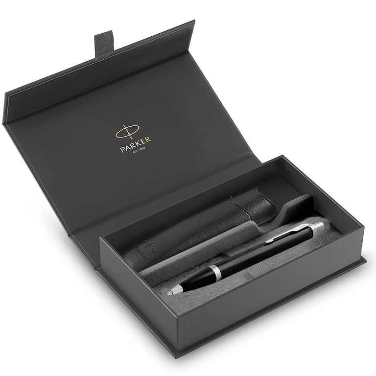 Parker poklon set Royal Im Black CT – hemijska olovka + futrola