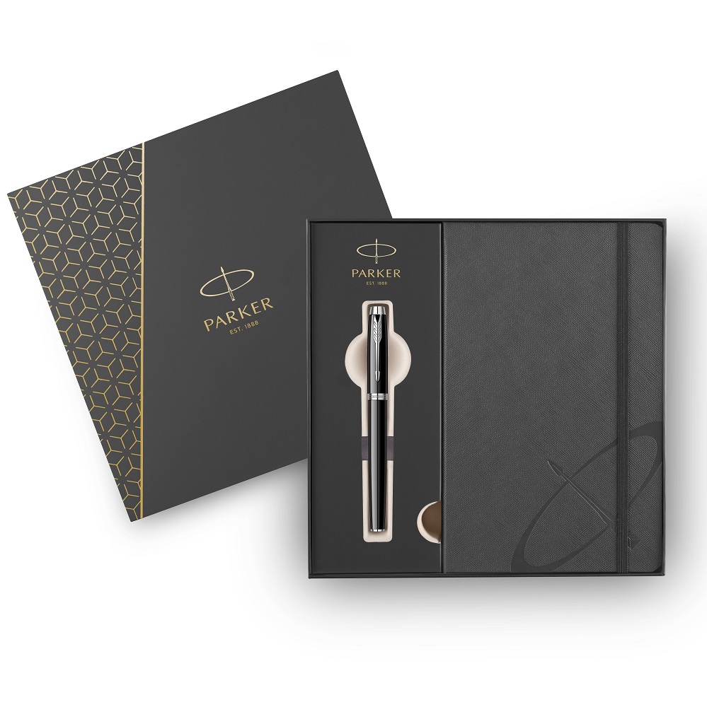 Parker poklon set Royal Im Black CT – roler + notes