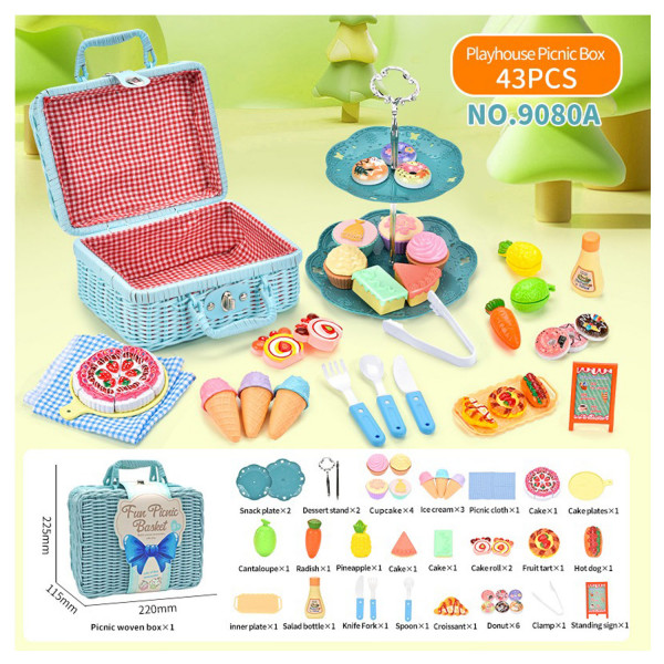 HK Mini igračka kofer za piknik, plavi