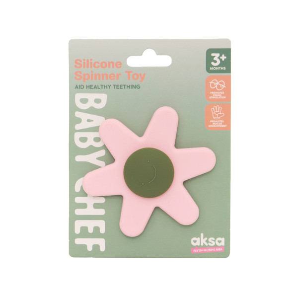 Baby chef silikonski spiner, roze cvet
