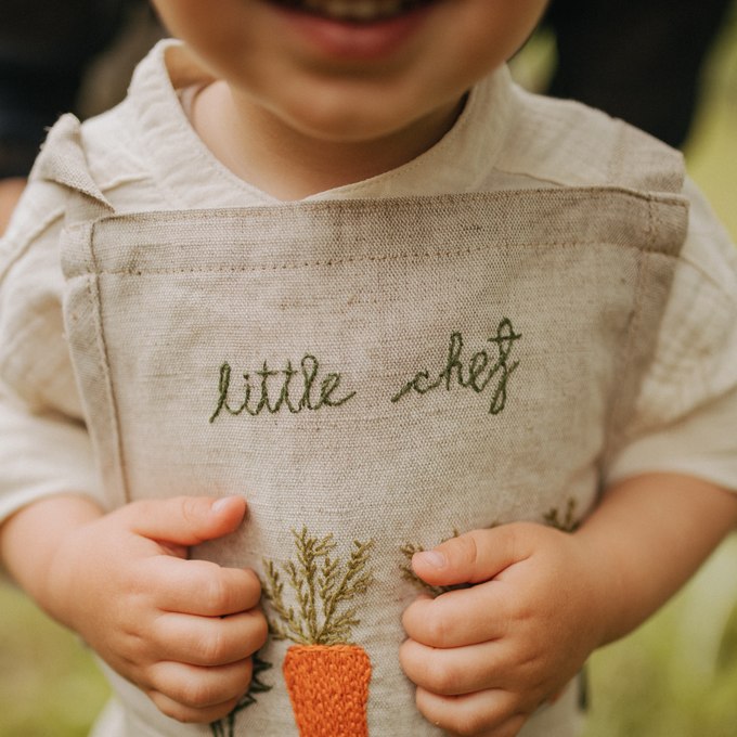 Decija lanena kecelja, little chef