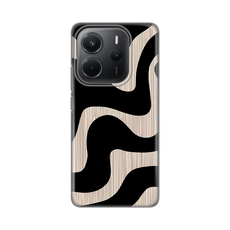 Maska Silikonska Print Skin za Xiaomi Redmi Note 14 4G (SRB) Black Flow