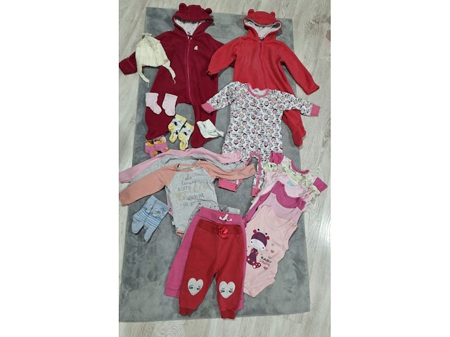 SET STVARI ZA BEBE DEVOCJICE 68/74 -21 KOMAD