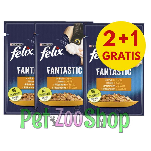 Felix Fantastic Piletina 2+1 Gratis – Mokra Hrana za Mačke 3×85g