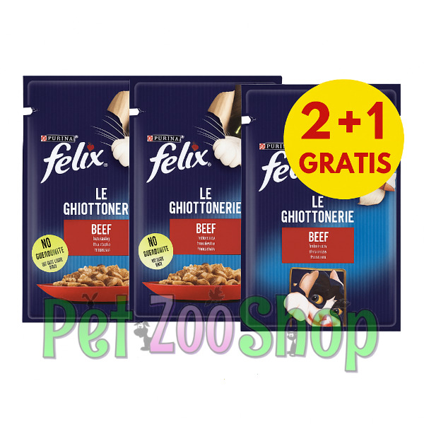 Felix Fantastic Govedina 2+1 Gratis – Mokra Hrana za Mačke 3×85g
