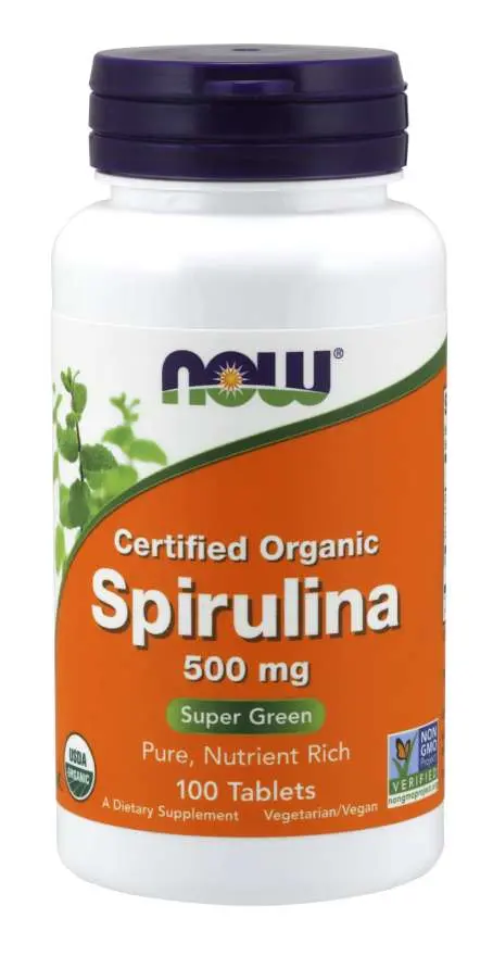 NOW Spirulina 500 mg, 100 kapsula