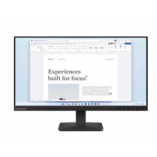 LENOVO Monitor L24-4e 23.8 "/IPS/1920x1080/100Hz/4ms/HDMI, VGA/crna