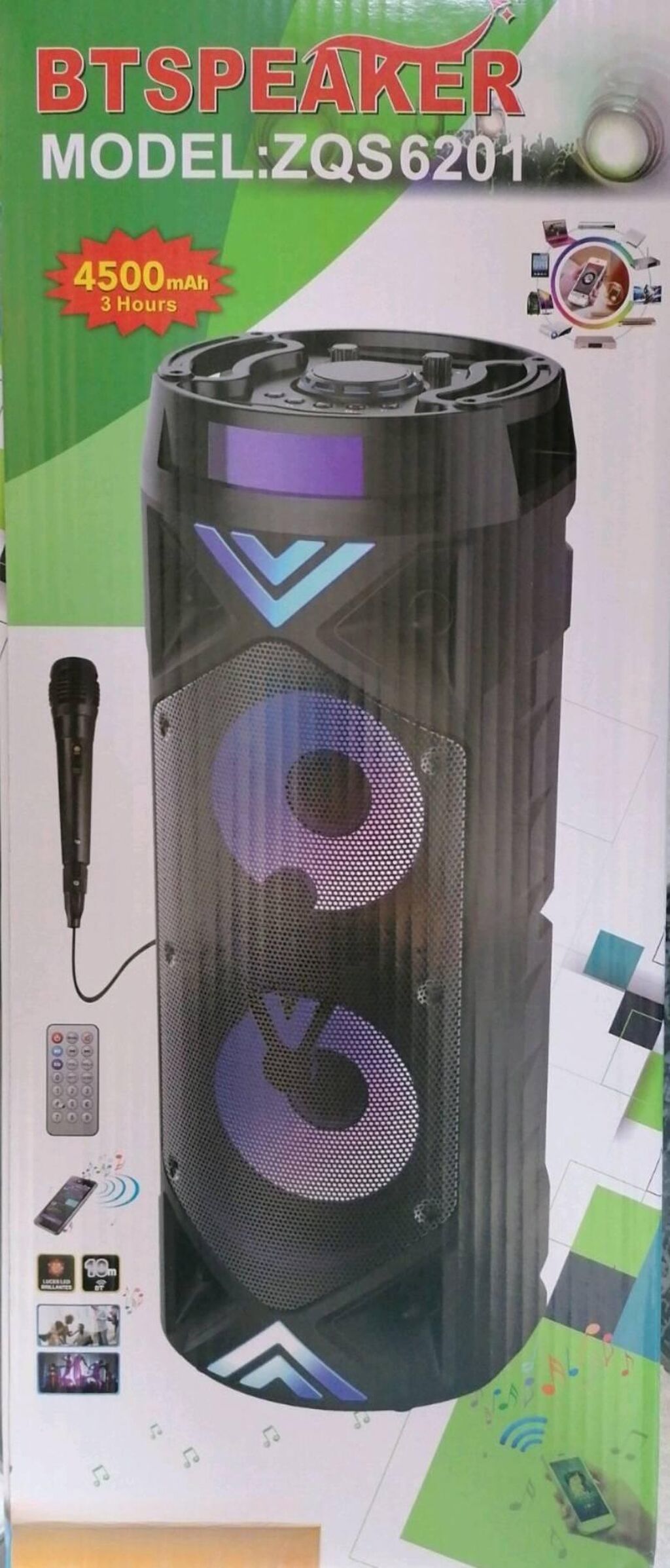 Bluetooth karaoke zvučnik zqs 6201. bluetooth karaoke zvučnik zqs 6201