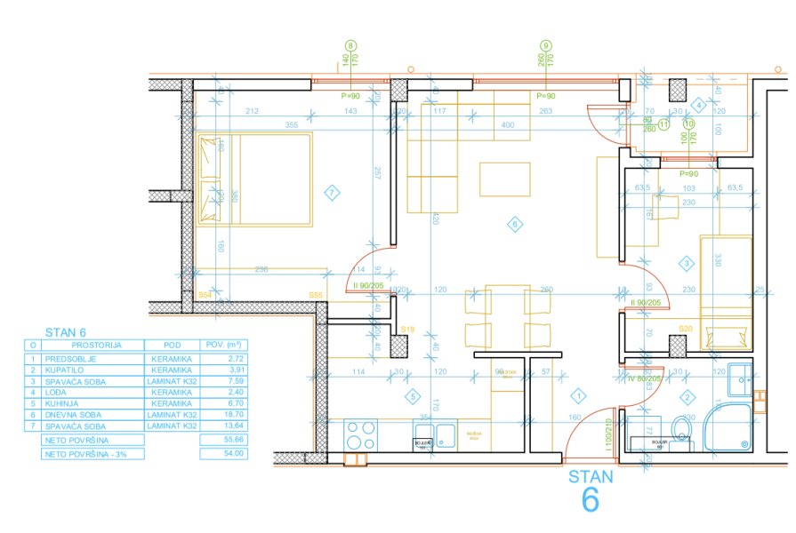 Dvoiposoban stan na prodaju, 54m2, 89.640€