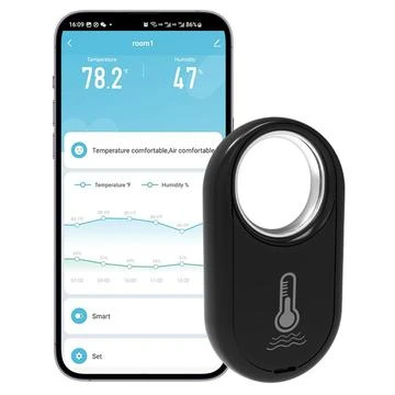HS09 WIRELESS BLUETOOTH TEMPERATURE & HUMIDITY SENSOR - BLACK
