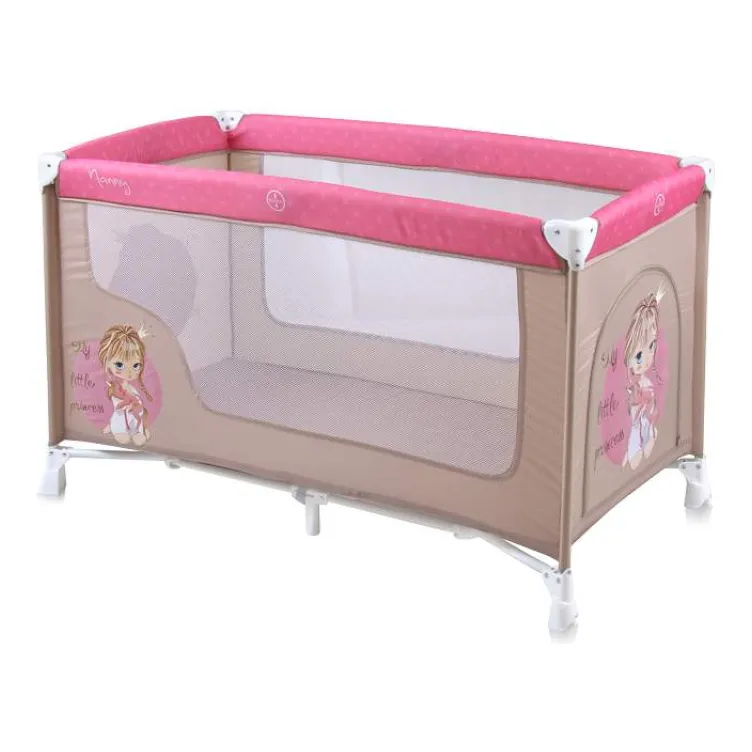 Prenosivi krevetac Nanny 1 nivo Beige & Rose princess
