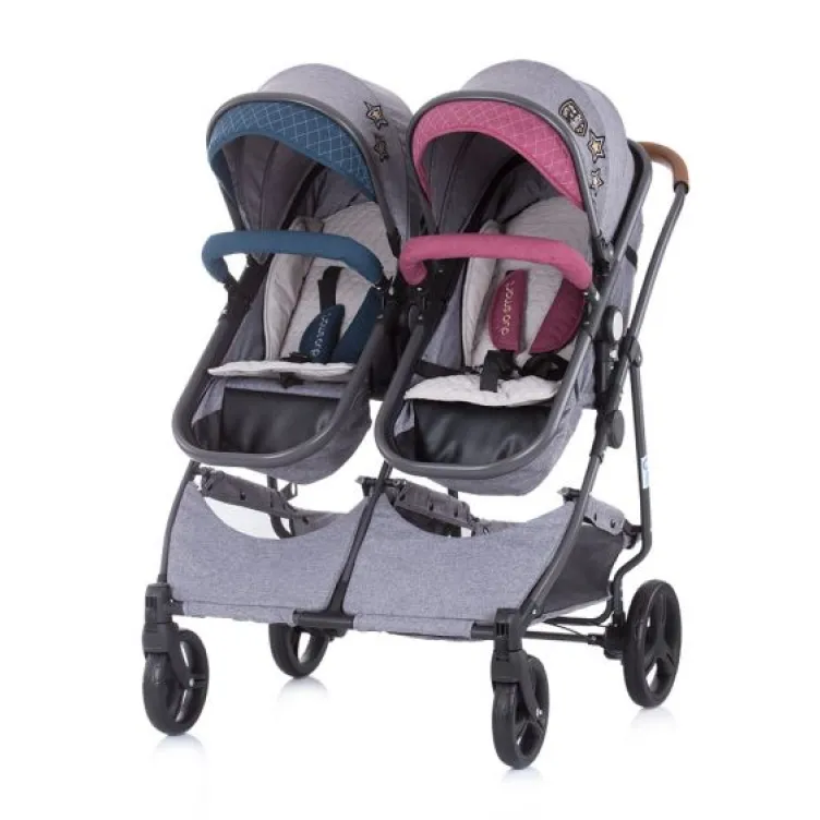 Kolica za blizance Chipolino Duo Smart Boy Girl Linen