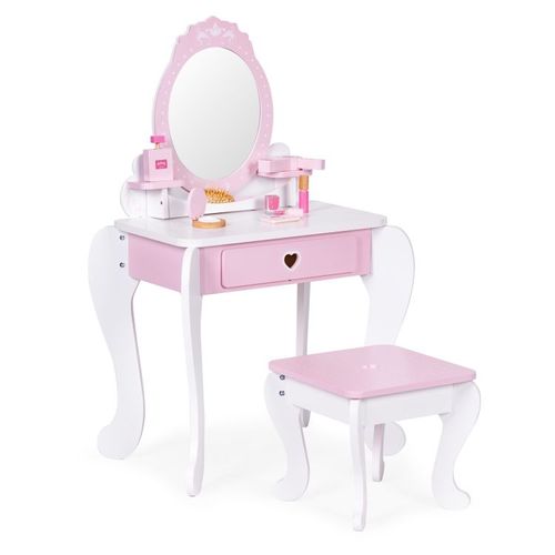 Eco Toys Veliki Sto Za Šminkanje Za Decu Pink