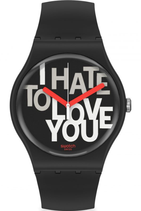 RUCNI SAT SWATCH Unisex Swatch Hate 2 Love Watch SUOB185