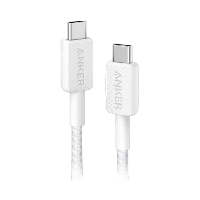 USB kabl Anker 322 USB-C to USB-C 6ft Braided White