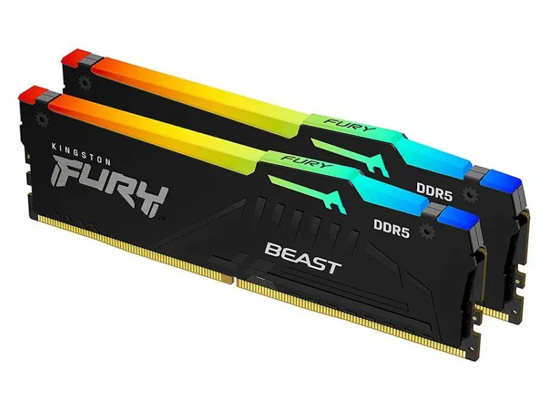 Kingston RAM Memorija FURY Beast Black RGB KF552C40BB2AK2-64, DIMM DDR5, 64GB (2x32), 5200MT/s, EXPO