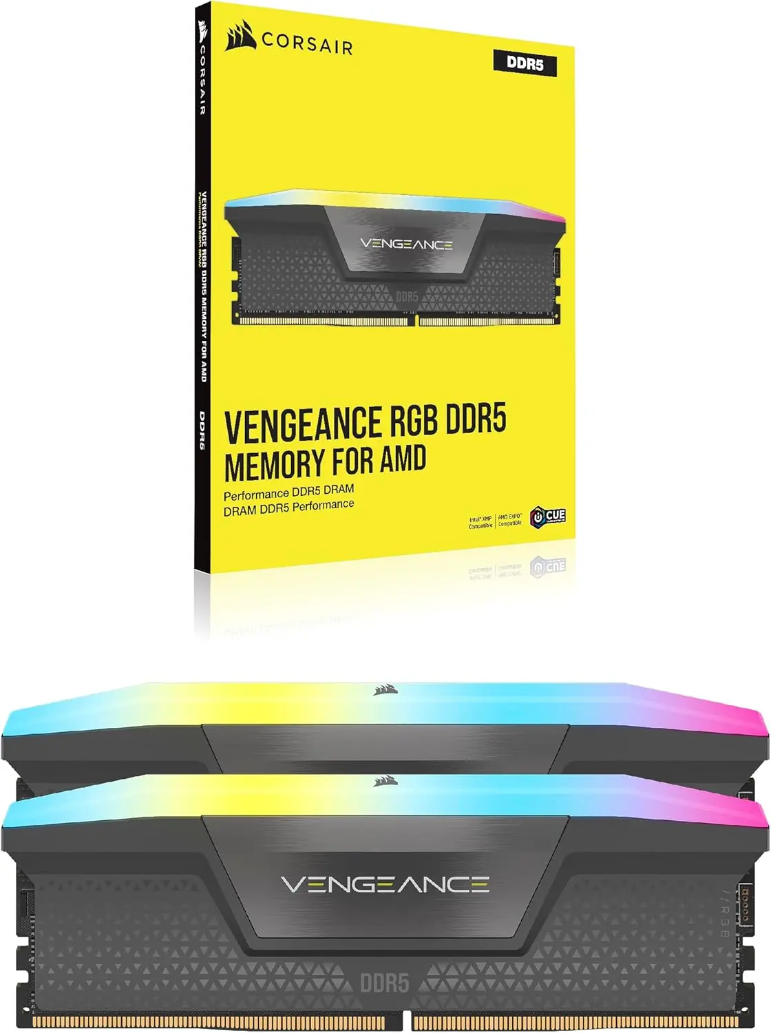 Corsair RAM memorija VENGEANCE 32GB(2X16GB)/DDR5/6400MHZ/CL36/1.35V/RGB/EXPO & XMP CMH32GX5M2B6400Z36