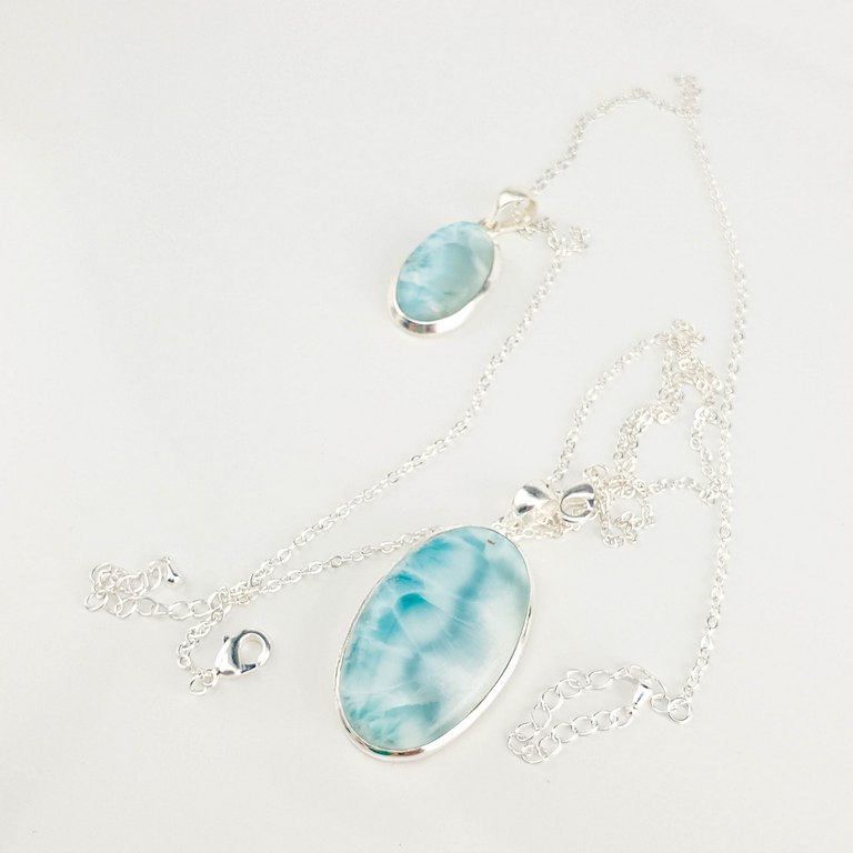 Larimar Ovalni Privezak | Srebro 925 #12130D12