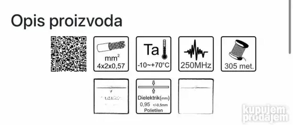 Šifra:6960 Brend: MITEA Electric Barkod: Osnovno pakovanje:305.00 m